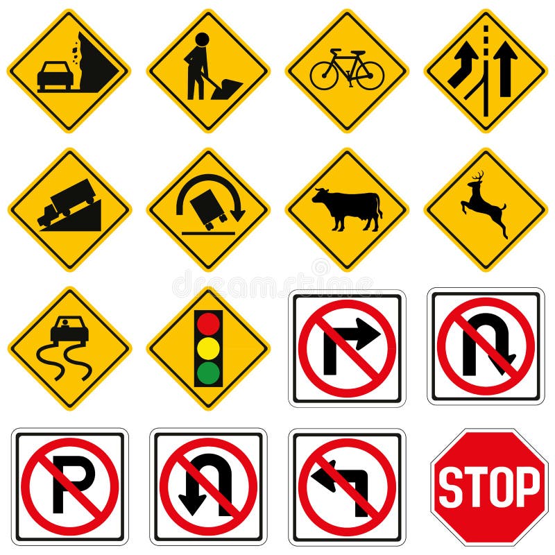 Standard Traffic Sign Collection Stock Vector - Image: 48585632