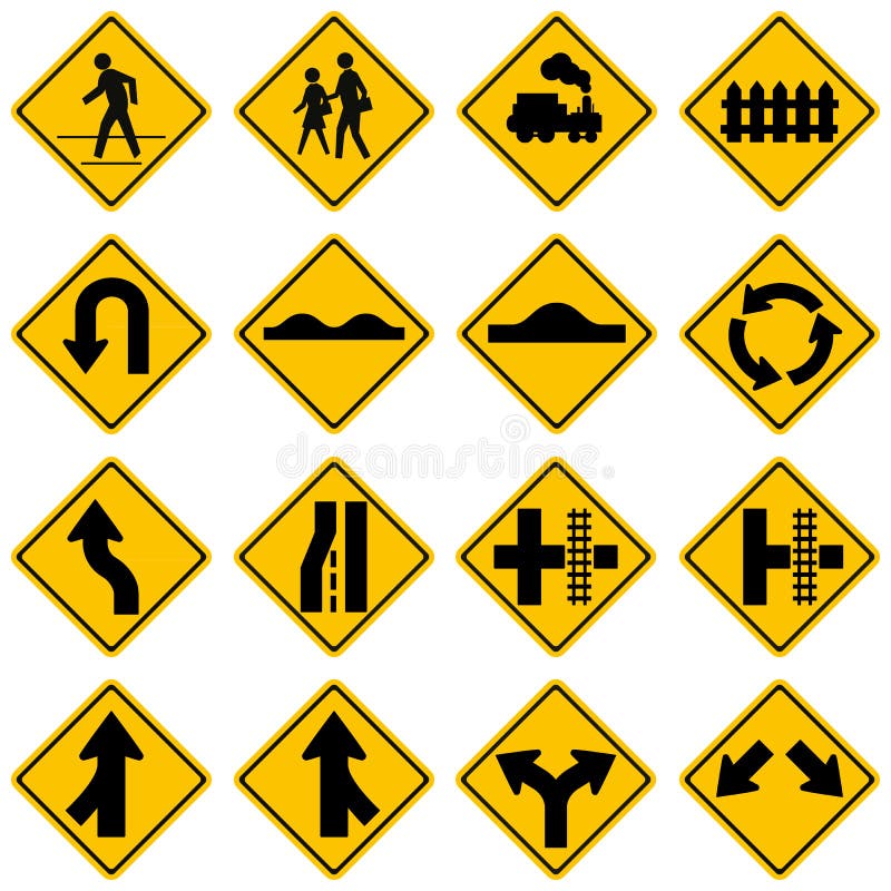 Standard Traffic Sign Collection Stock Vector - Illustration of icon ...