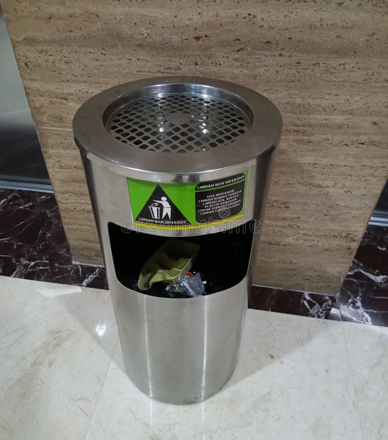 A Standard Trash Bin Containing Non-infectious Waste Stands in Front of ...