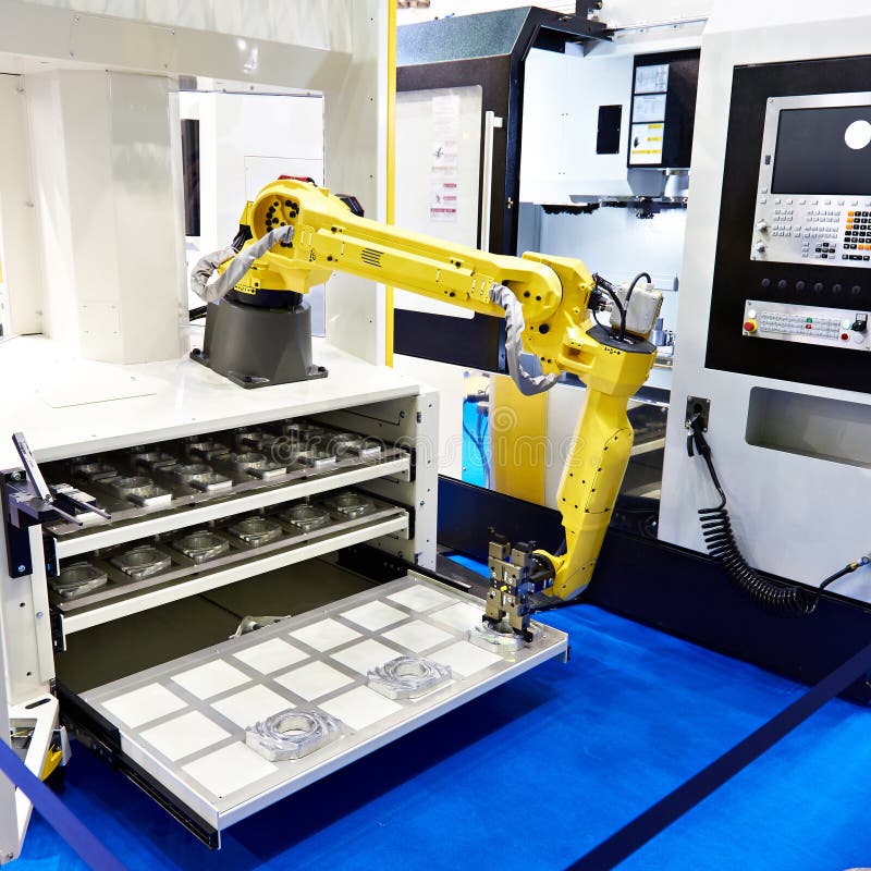 Standard Universal Industrial Robot Stock Image - Image of metal ...
