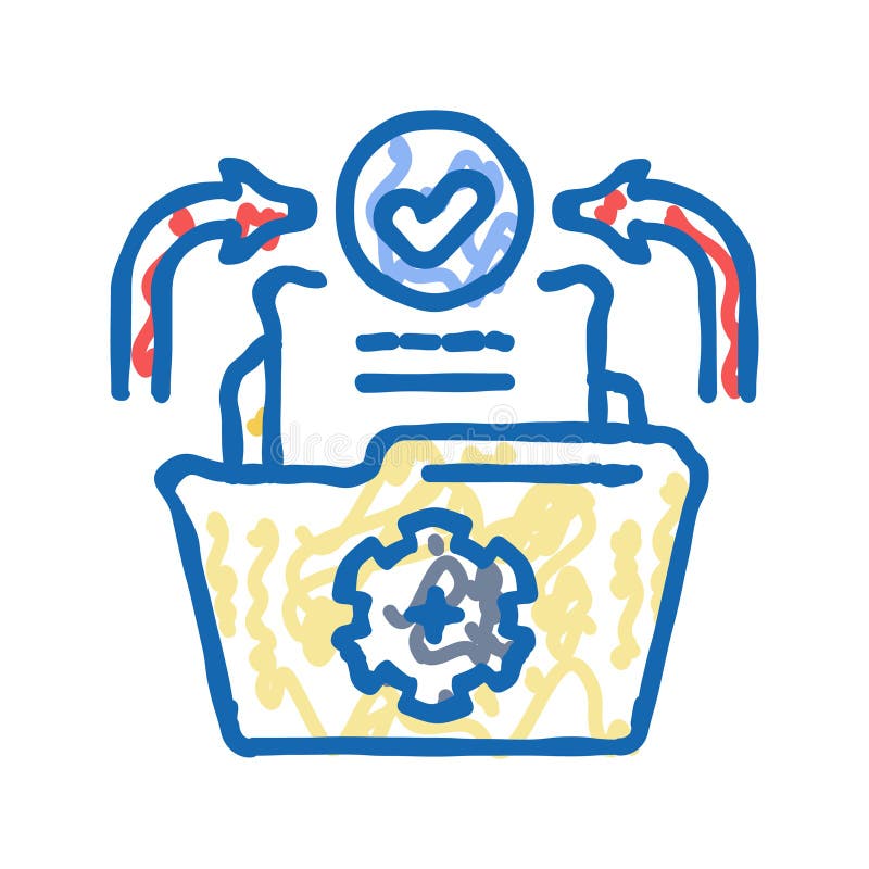 Standardization Business Process Icon Doodle Illustration Stock Vector ...