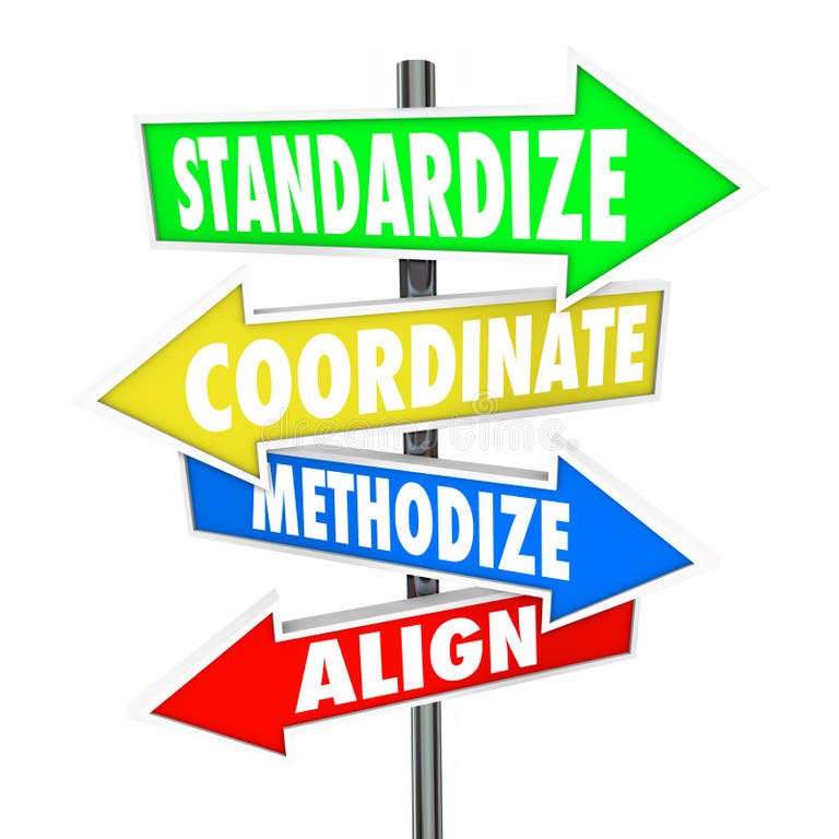 Standardize Coordinate Methodize Align Arrow Signs Stock Illustration ...