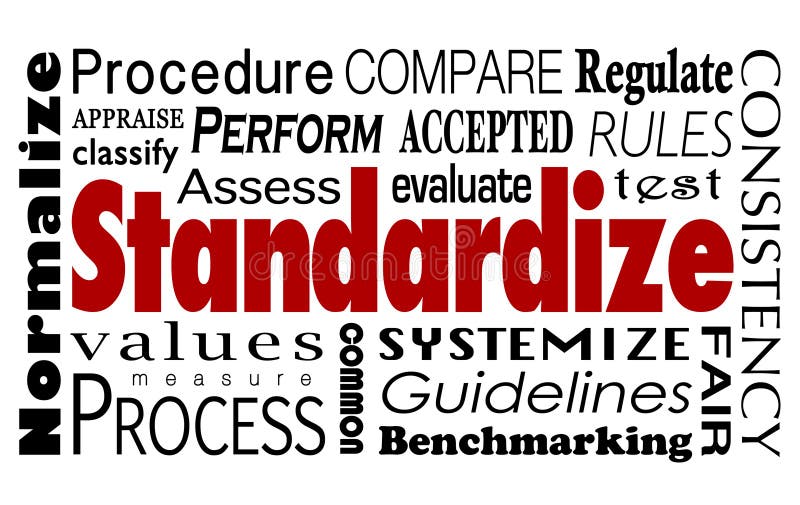 Standardize Word Collage Measure Consistent Process Stock Image - Image ...