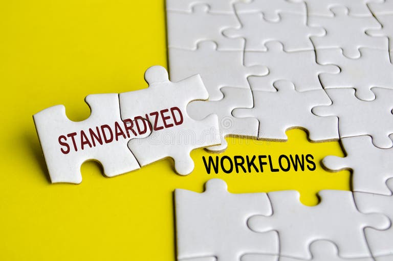 Standardized Workflows Text on Jigsaw Puzzle. Process Improvement ...