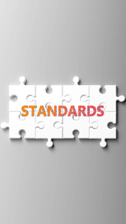 Standards Complex Like a Puzzle - Pictured As Word Standards on a ...