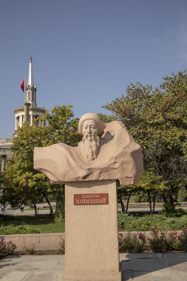 Standbeeld in Manas Monument, Bishkek, Kyrgyzstan Stock Foto - Image of ...