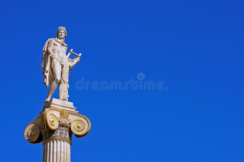Apollo Voor De Academie Van Athene Stock Foto - Image of klassiek ...