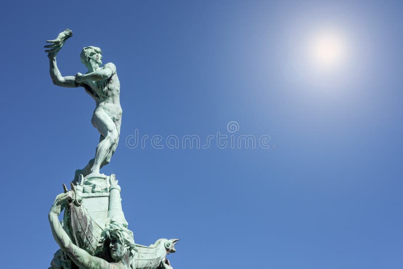 Standbeeld Van BRabo, Antwerpen, België Stock Foto - Image of europees ...