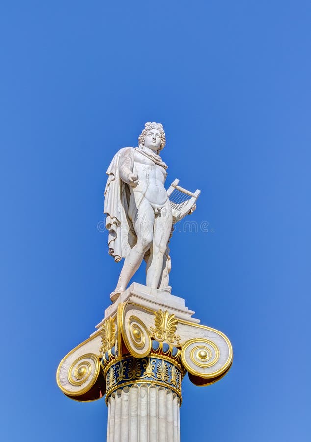 Standbeeld Van De God Apollo, Athene, Griekenland Stock Foto - Image of ...