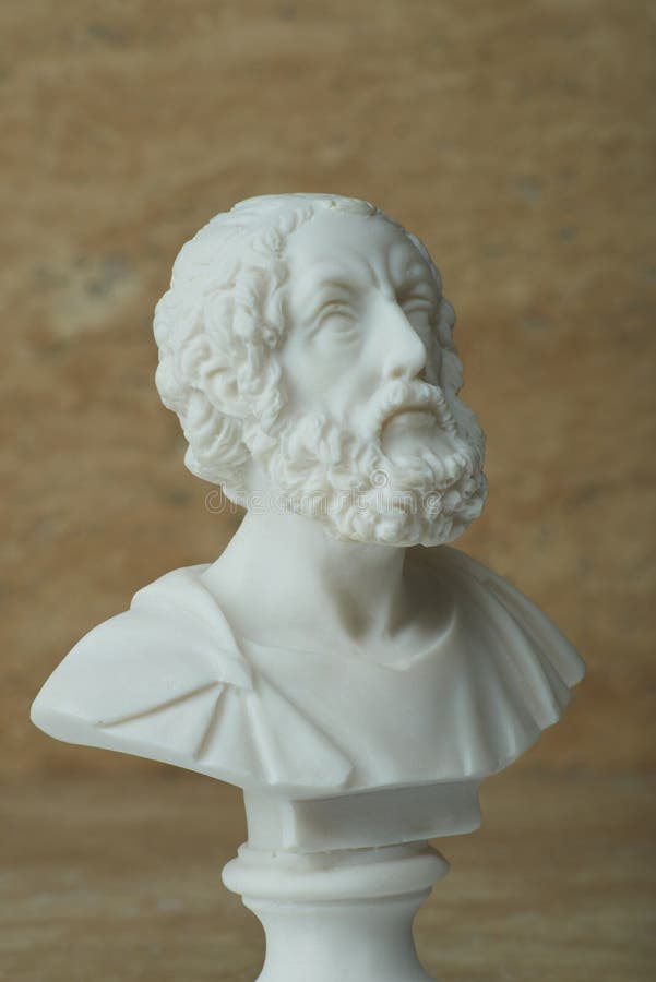 Standbeeld Van Homerus, Oude Griekse Dichter Stock Foto - Image of ...
