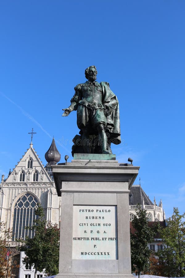 Standbeeld Van Rubens, Antwerpen, België Stock Afbeelding - Image of ...