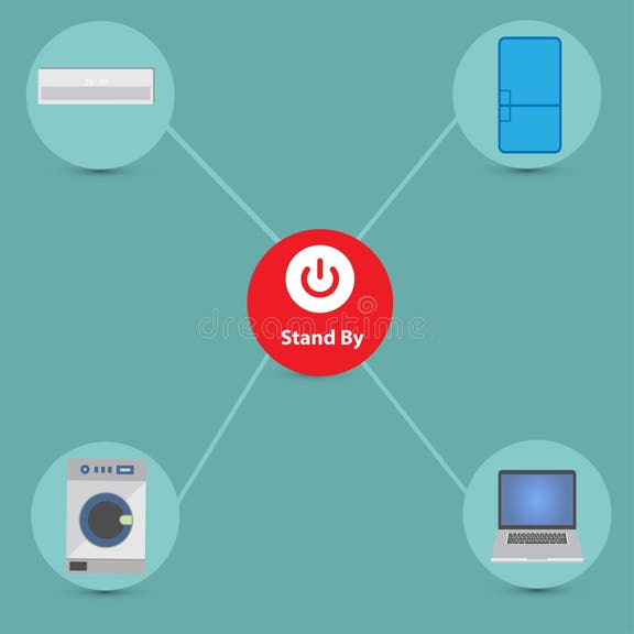 Laptop, Washing Machine, Fridge and Air Conditioner Attached To Stand ...