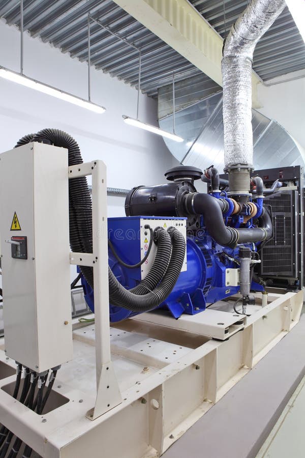 A Very Large Electric Diesel Generator in Factory for Emergency ...