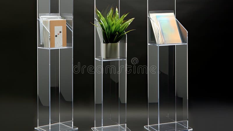 Standing Acrylic Brochure Holder Stock Illustration - Illustration of ...