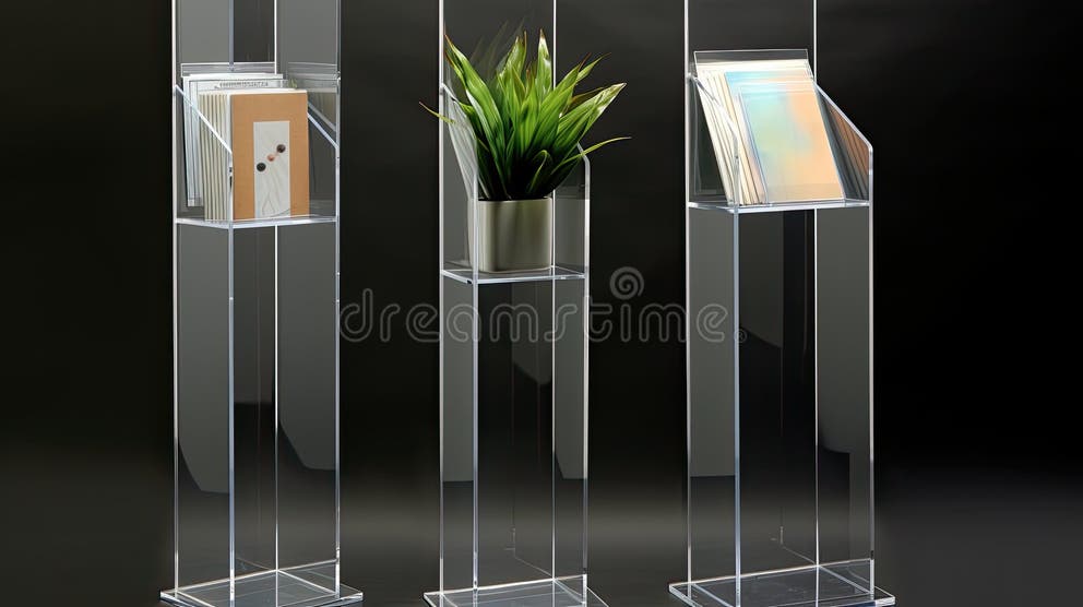 Standing Acrylic Brochure Holder Stock Illustration - Illustration of ...