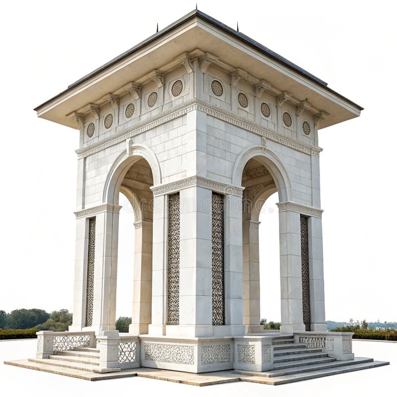 Standing Architecture Isolated on White Background Stock Illustration ...