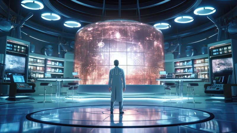 Standing Backwards the Scientist is Shown Out in Front of a ...