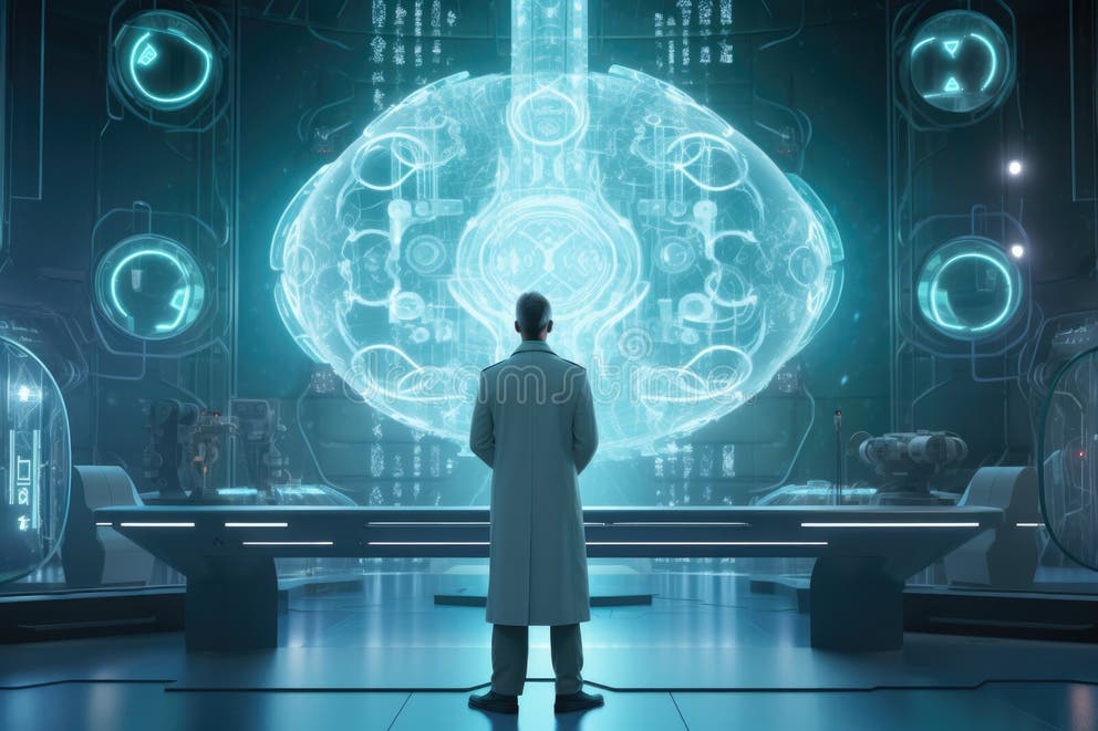 Standing Backwards the Scientist is Shown Out in Front of a ...