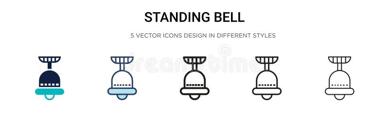 Standing Bell Icon in Filled, Thin Line, Outline and Stroke Style ...
