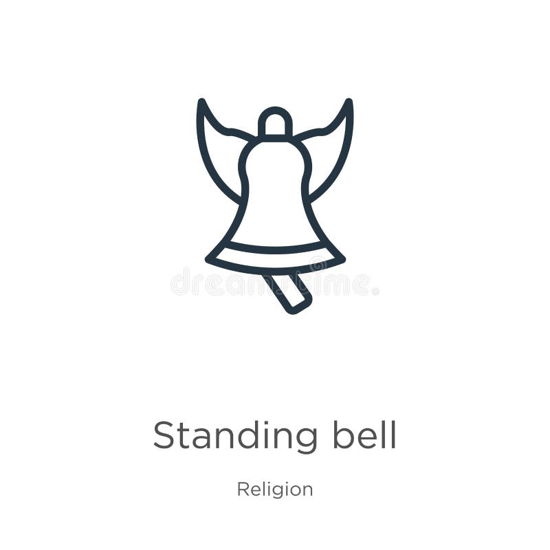 Standing Bell Icon. Thin Linear Standing Bell Outline Icon Isolated on ...