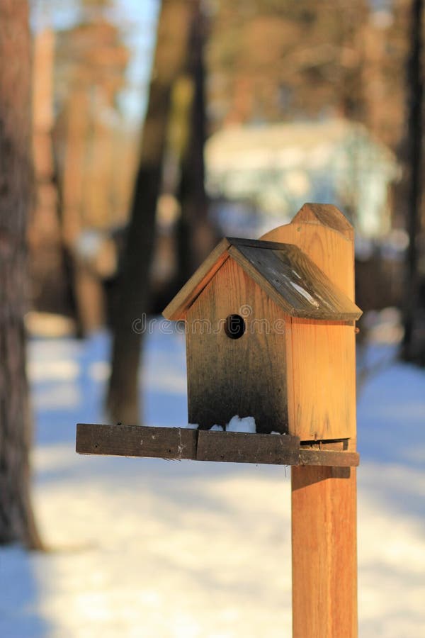 Standing bird house stock photo. Image of habitat, aged - 90028500