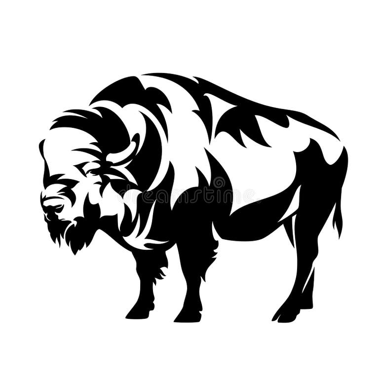 Standing Bison Side View Vector Design Stock Vector - Illustration of ...