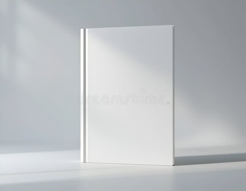 Standing Blank Book Mockup in Clean White Studio Setting Stock Image ...