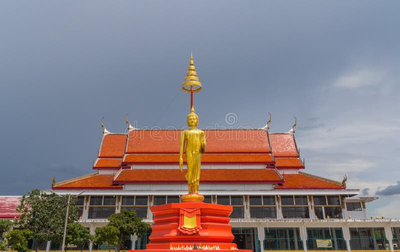 Standing Buddha Statue stock image. Image of dark, idolatry - 55502133