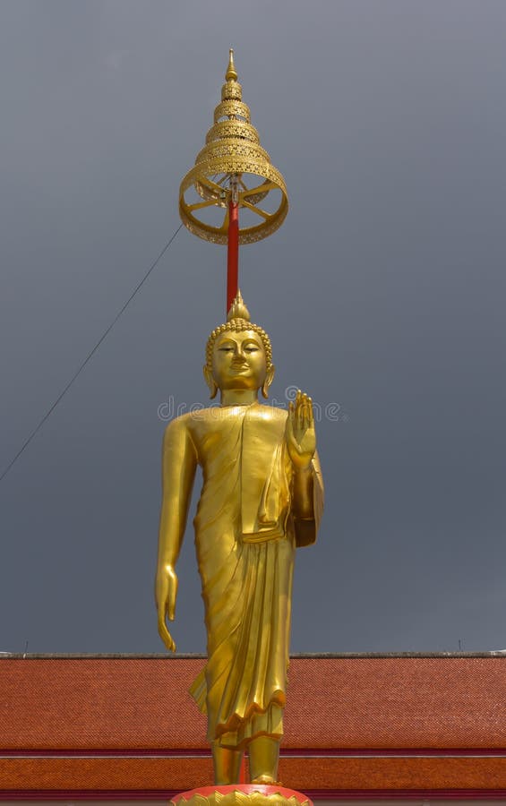 Standing Buddha Statue stock image. Image of happy, faith - 55518667