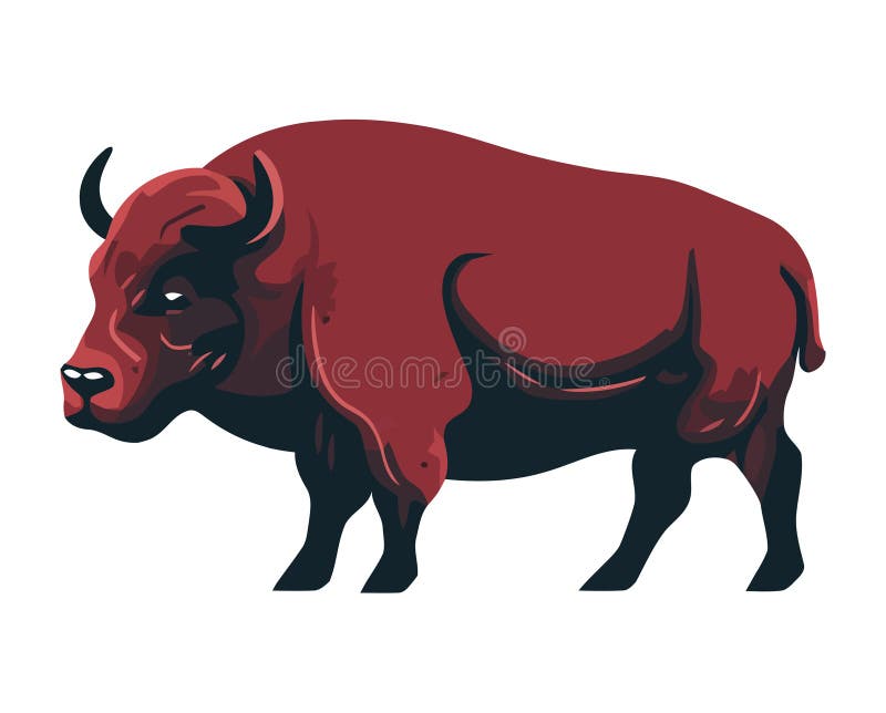 Standing buffalo design stock vector. Illustration of beef - 279268810