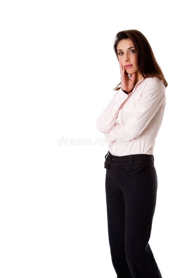 Worried Woman Standing Portrait Worried Black Woman Standing Beside