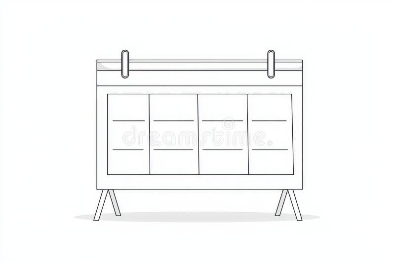 Standing Calendar Icon. Planning and Scheduling Concept. Continuous ...