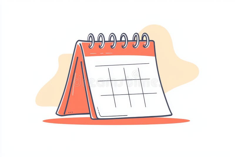 The Standing Calendar Icon is a Single One Line Drawing. Planning and ...