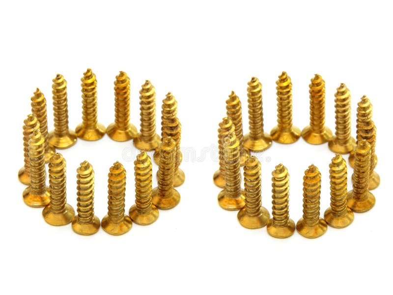 Standing in a Circle of Steel Screw. Stock Photo - Image of repair ...