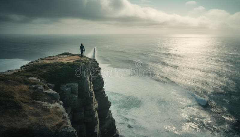 Standing on the Cliff, One Person Finds Solitude and Inspiration ...