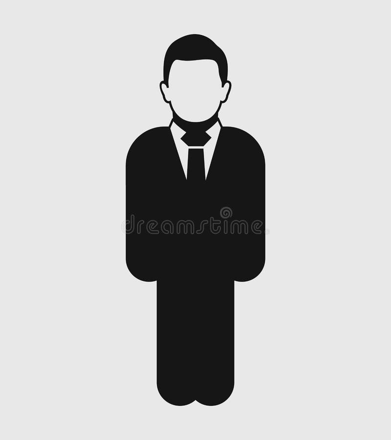 Standing Corporate Man Icon. Stock Vector - Illustration of icon, front ...