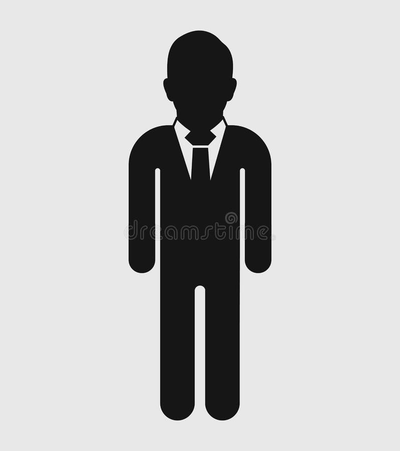 Standing Corporate Man Icon. Stock Vector - Illustration of icon, front ...