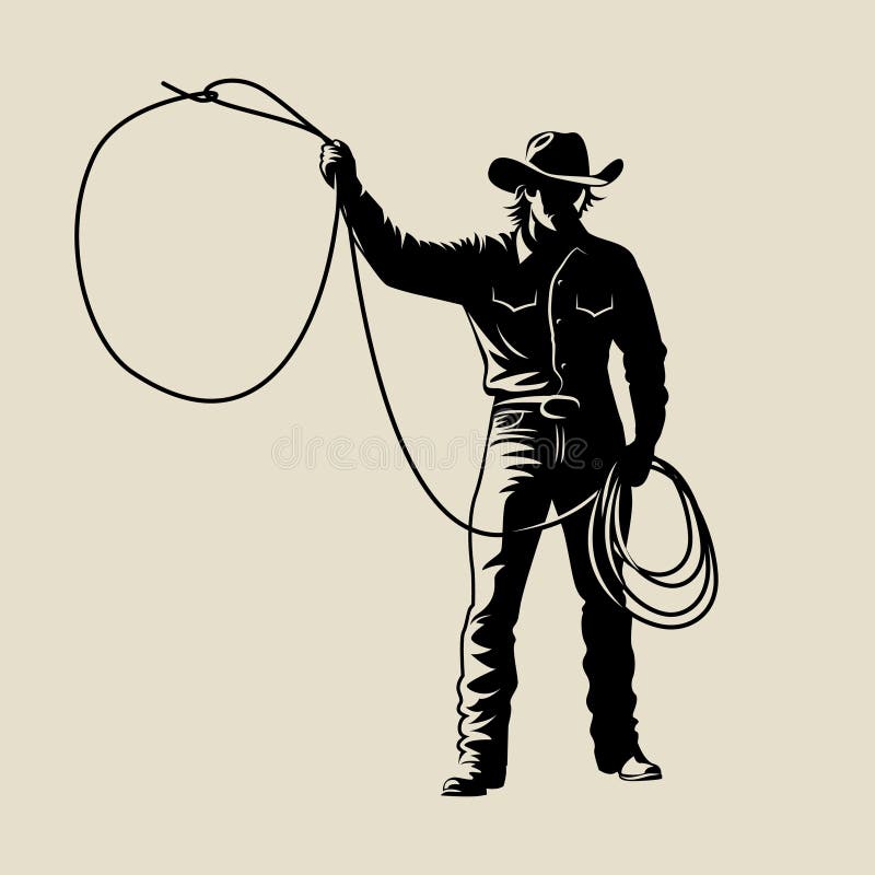 Cowboy Lasso Silhouette Stock Illustrations – 1,532 Cowboy Lasso ...