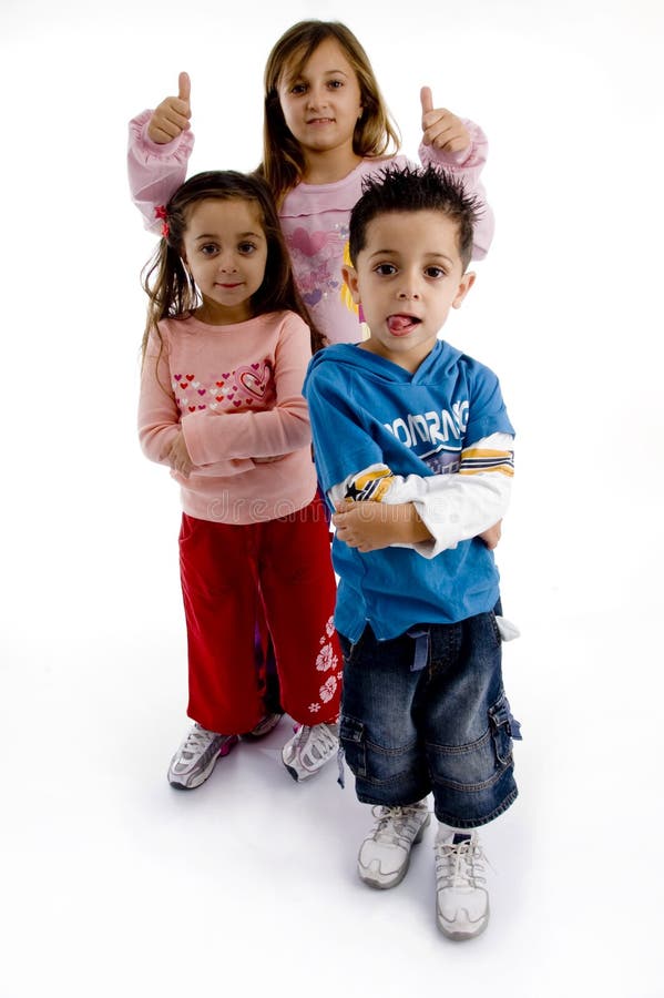 Standing Cute Little Children Stock Photo - Image of childhood, indoors ...