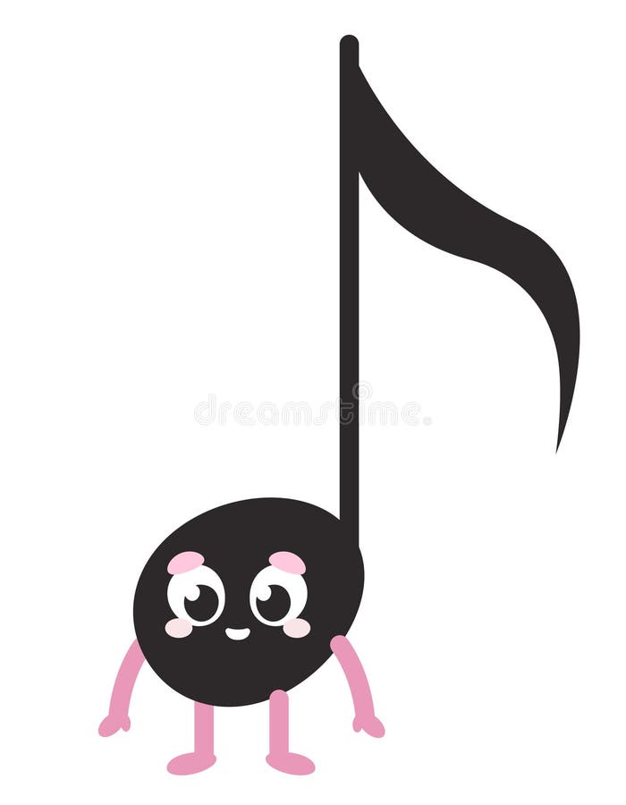 Standing cute note. stock vector. Illustration of musical - 275277122