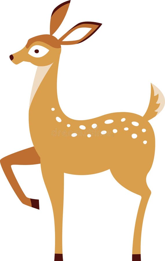 Standing Deer Animal stock vector. Illustration of forest - 290245395