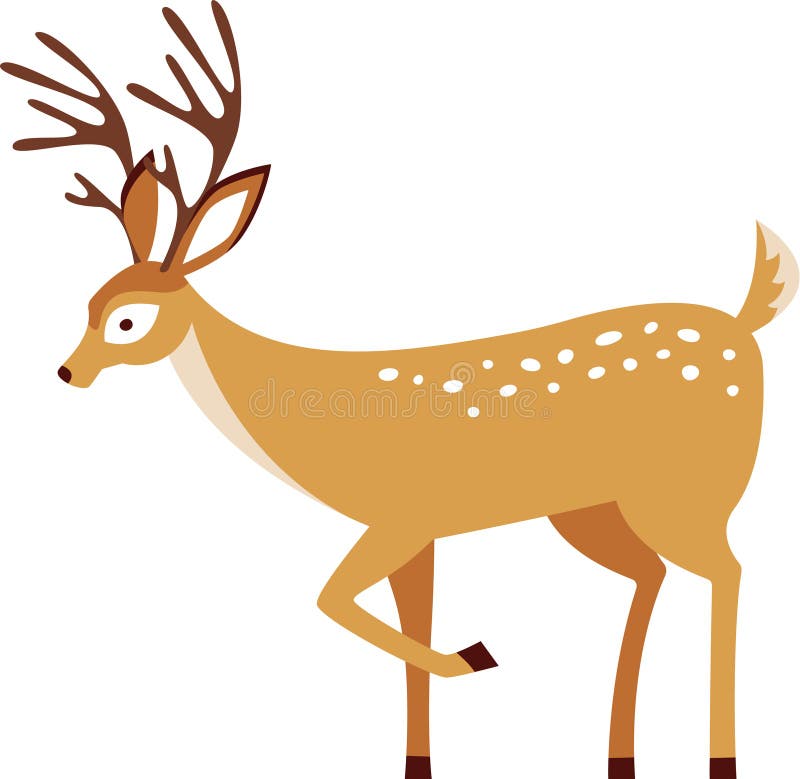 Standing Deer Animal stock vector. Illustration of white - 290246003