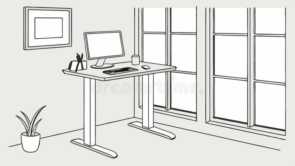 Standing Desk Setup, Modern Office and Ergonomic Workspace Design ...