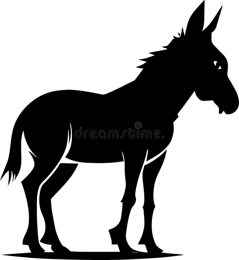 Standing Donkey Black Mascot Logo Stock Vector - Illustration of ...