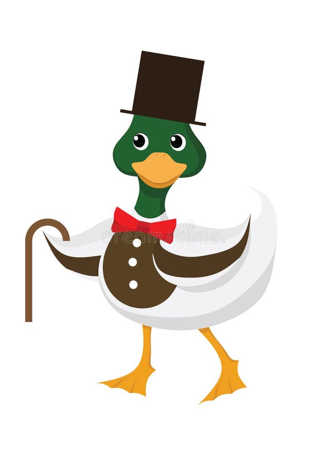 Standing Duck Cartoon Color Illustration Stock Vector - Illustration of ...
