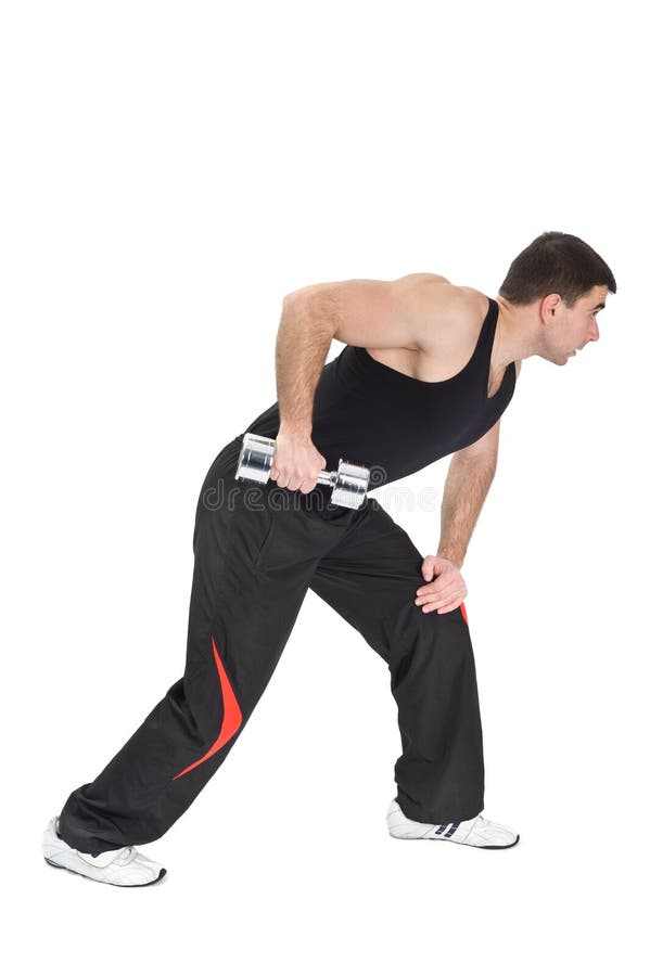 Standing Dumbbell One Arm Triceps Extensions Stock Photo - Image of ...