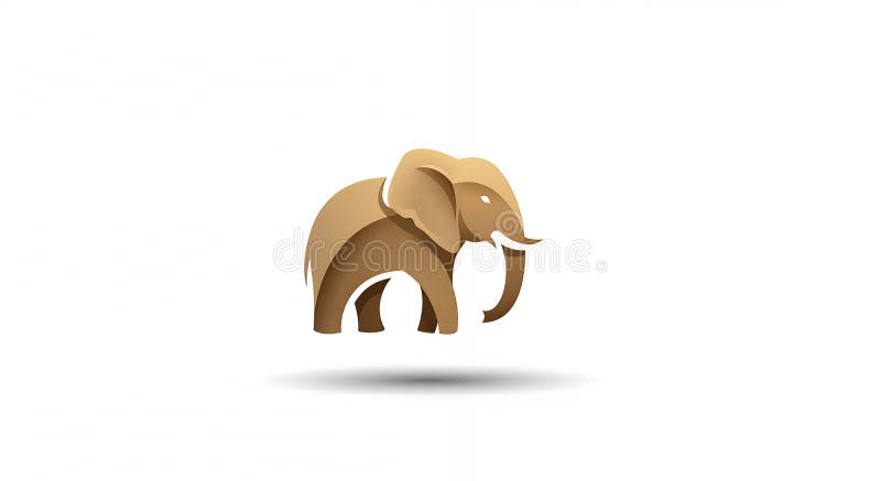 Standing Elephant Illustration on White Background Stock Illustration ...