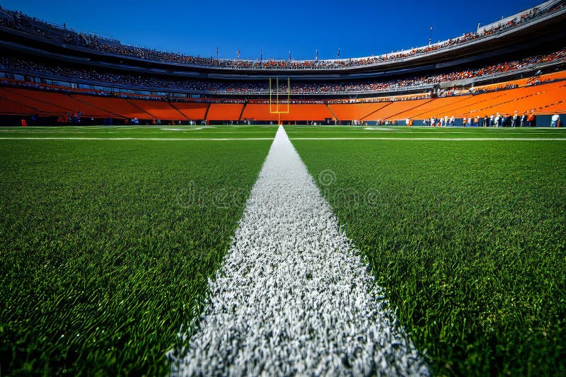 Standing in the Empty Football Stadium, One Can Enjoy a Dynamic View of ...