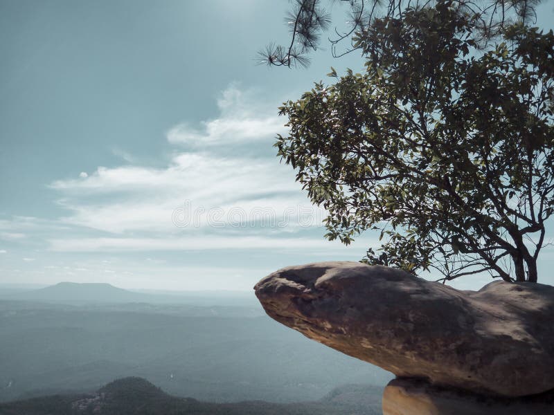 Standing Empty on a Mountain Cliff Landscape Stock Image - Image of ...