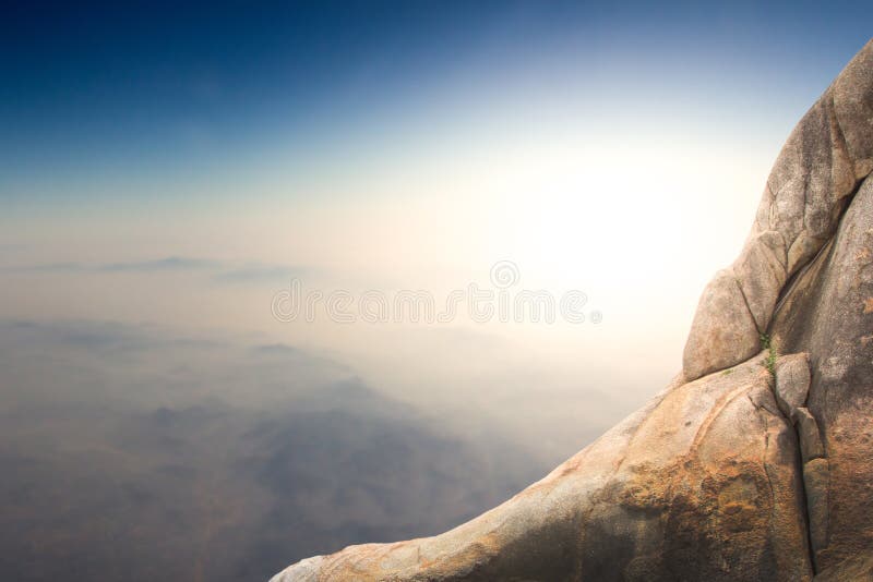 Standing Empty on Top of a Mountain View, Blank Space Cliff Edge with ...